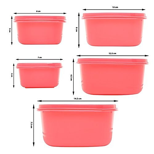 Buy Princeware Storage Food Container - Square, Pink Online at Best ...