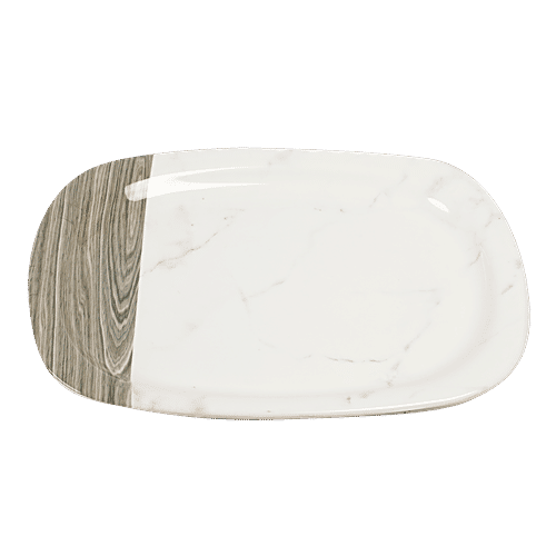 Buy Servewell Pure Melamine Sq Round Serving Platter- Marbo Wood Online ...