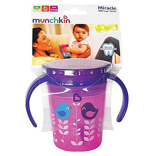Buy Munchkin Miracle 360 Deco Sipper Cup - Pink Bird, 6 m+ Online at ...