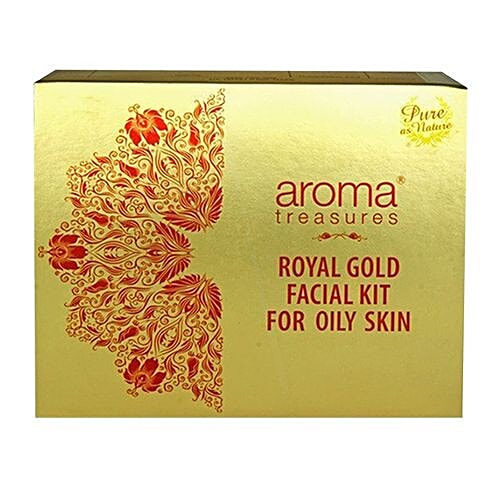 Buy Aroma Treasures Royal Gold Facial Kit For Oily Skin Online at Best ...