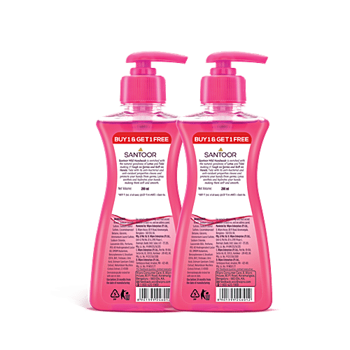 Buy Santoor Mild Gentle Handwash - Lotus & Tulsi, Tough on Germs Online ...