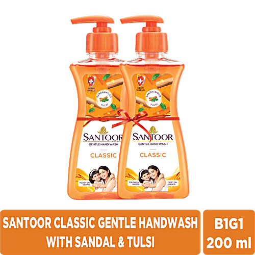 Buy Santoor Gentle Handwash - Classic, Tough On Germs Online at Best ...