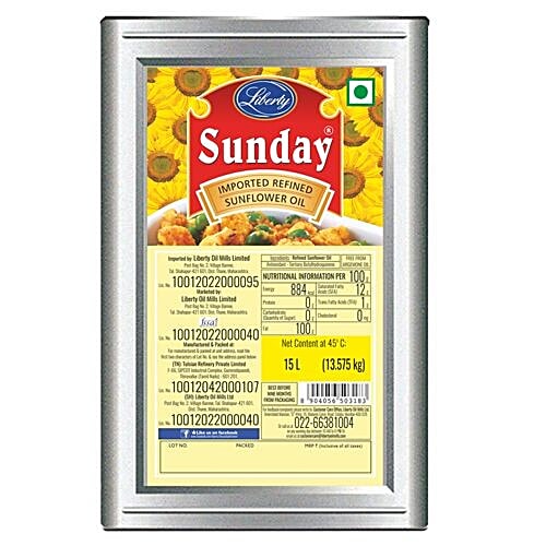 Buy Sunday Sunflower Oil - Imported Refined Online at Best Price of Rs ...