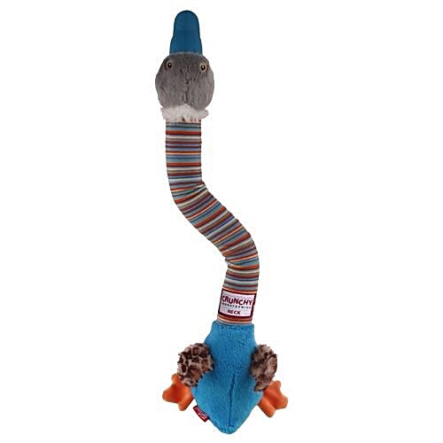 Buy GiGwi Duck With Bone & Squeaker - Crunchy Neck Plush Friendz, Large, Blue Online at Best ...