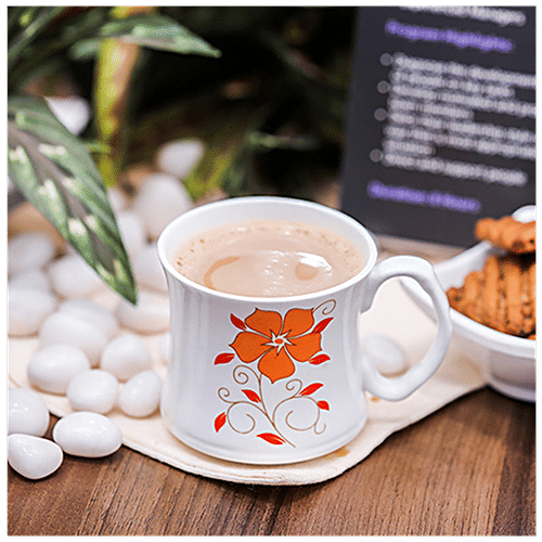 Buy Raja Chai/Tea/Coffee Cups - Chain Series, Orange Floral Online at ...