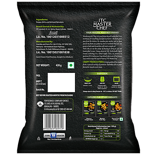 Buy ITC Master Chef Crispy French Fries - Potato Snack, No Added ...