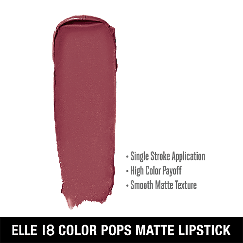 Buy Elle 18 Color Pops Matte Lipstick W12 - Long-Lasting, Smooth Texture Online at Best Price of ...