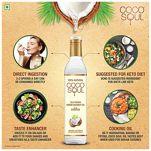 Buy Coco Soul Virgin Coconut Oil - Cold Pressed, Natural Online at Best ...