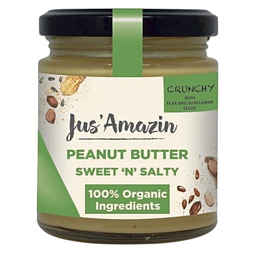 Buy Jus Amazin Crunchy Sweet 'N' Salty Peanut Butter with Flax and ...