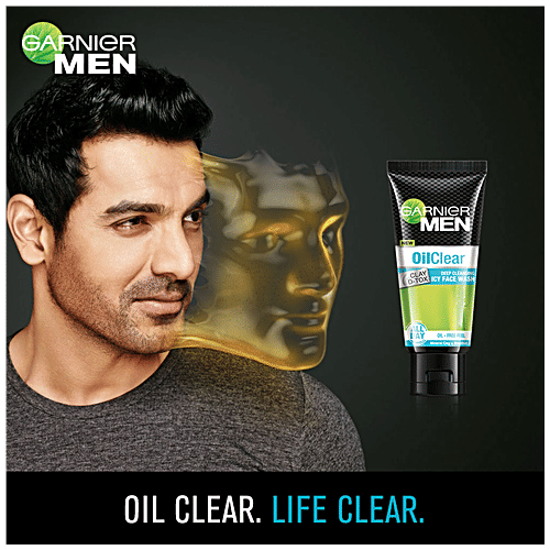 Buy Garnier Men Oil Clear Clay D-Tox Deep Cleansing Icy Face Wash Online at Best Price of Rs 110 ...