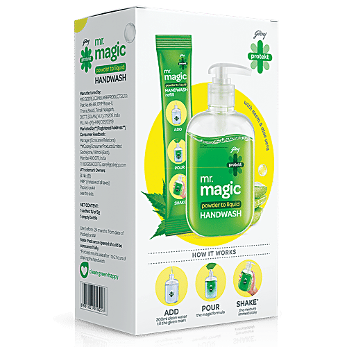 Buy Godrej Protekt Mr.Magic Powder to Liquid Handwash - Neem & Aloe ...