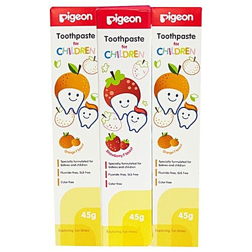 Buy Pigeon Children Toothpaste Combo - Strawberry, 1 Unit & Orange, 2 ...