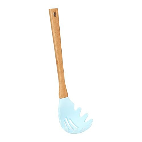 Buy Casasunco Slotted/Frying/Cooking Spoon - Nylon & Wooden, Blue, Bb ...
