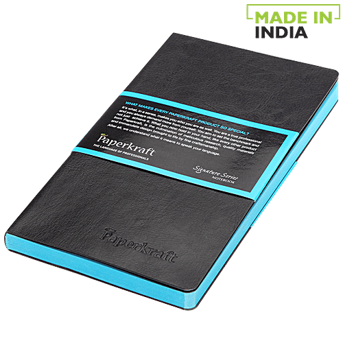 Buy Paperkraft Unruled Notebook - Signature Colour Series, Black PU ...