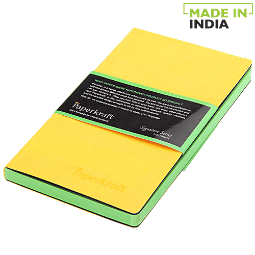 Buy Paperkraft Unruled Notebook - Signature Colour Series, Yellow PU ...