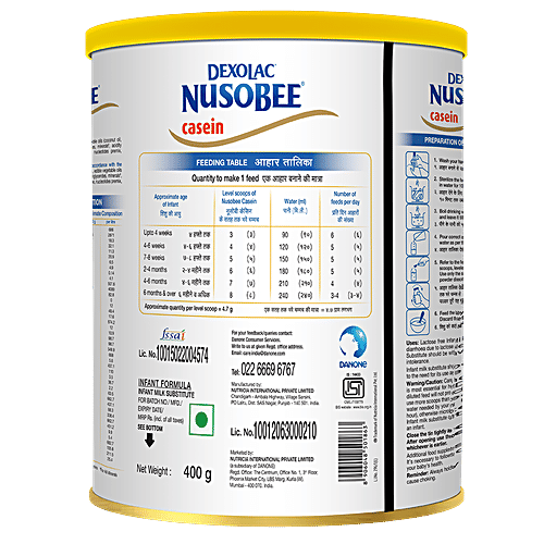 Buy Dexolac Nusobee Casein Infant Milk Substitute - Stage 1, Up to 24 ...