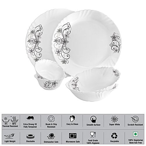 Buy Cello Dinner Set - Opalware, Camber Black, Imperial Online at Best ...