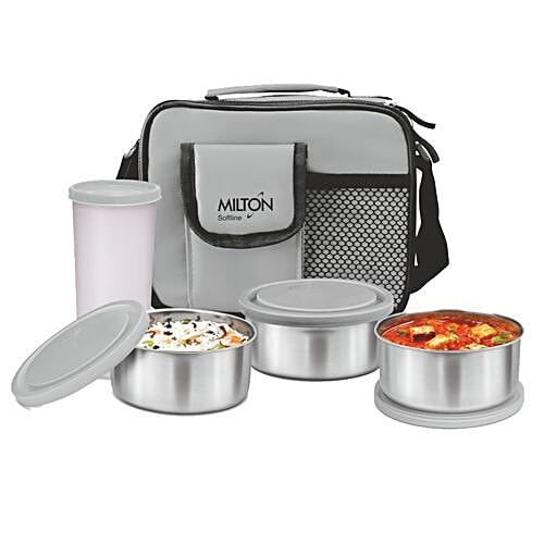 Buy Milton Steel Combi Gray Tiffin Box Set - With Bag Online at Best ...