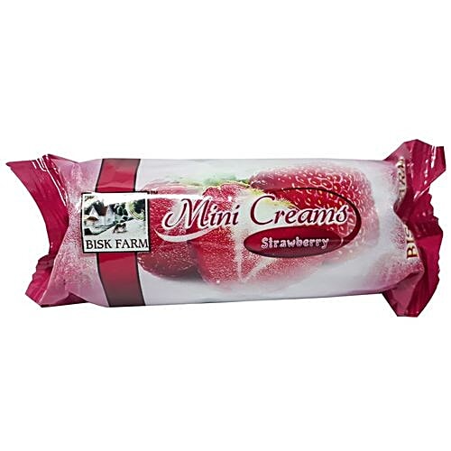 Buy Bisk Farm Mini Creams Biscuits - Strawberry Online at Best Price of ...