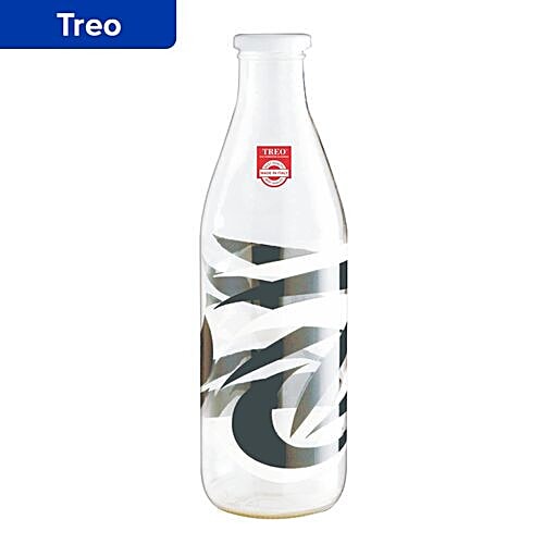 Buy Treo Ivory Glass Bottle - Black Abstract Design Online at Best ...