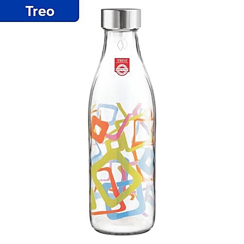 Buy Treo Ivory Premium Glass Bottle - With Multicolour Squares Online ...