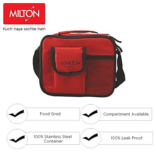 Buy Milton Steel Combi Red Tiffin Box Set - With Bag Online at Best ...