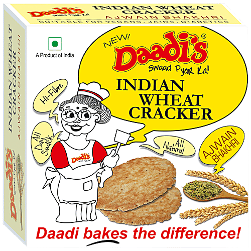 Buy Daadi's Indian Wheat Cracker - Ajwain Bhakhri, High In Fibre, All ...