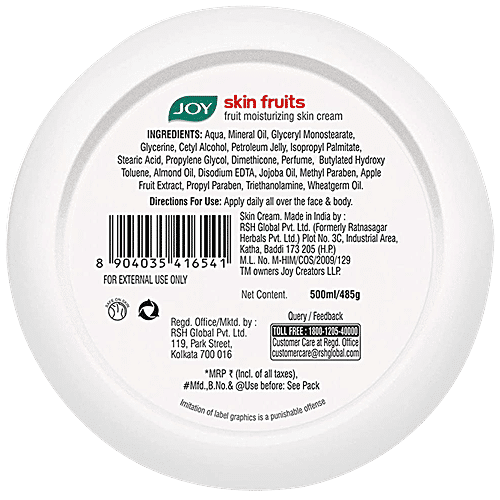 Buy Joy Skin Fruits Moisturizing Skin Cream - With Jojoba & Almond Oils ...