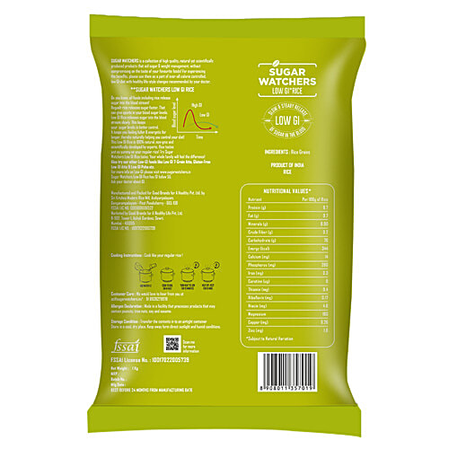 Buy Sugar Watchers Low GI Rice | Diabetic Friendly White Rice | US FDA ...