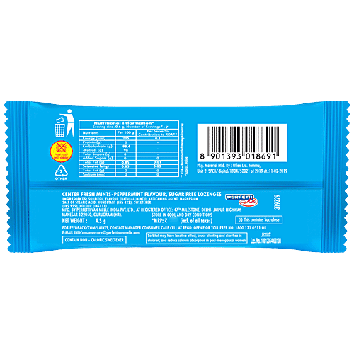 Buy Center Fresh Mints - Peppermint Flavour, Sugar Free Online at Best ...