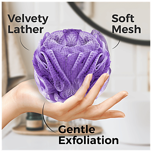 Buy Panache Premium Bath Puff Loofah Set - Exfoliates Skin, Black ...