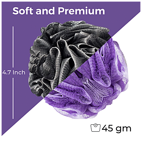 Buy Panache Premium Bath Puff Loofah Set - Exfoliates Skin, Black ...