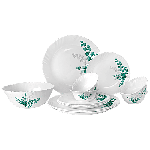 Buy Cello Dinner Set - Opalware, Aqua Leaves, Dazzle Online at Best Price of Rs 1599 - bigbasket