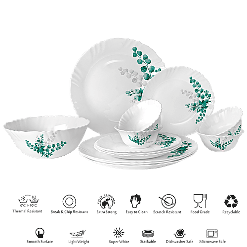 Buy Cello Dinner Set - Opalware, Aqua Leaves, Dazzle Online at Best ...