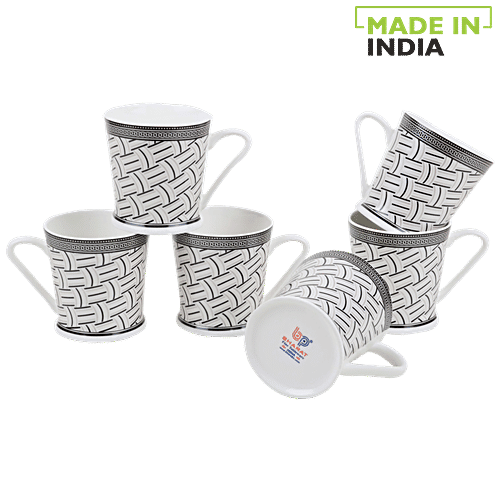 Buy BP Bharat Chai/Tea/Coffee Bonechina Black & White Abstract Print ...