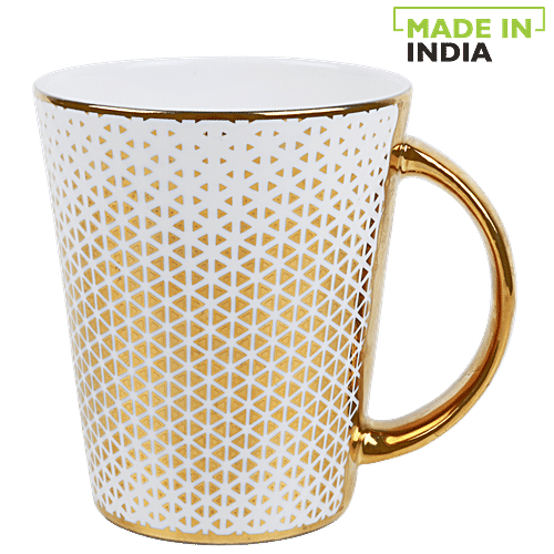 Buy BP Bharat Chai/Milk/Coffee Bonechina White With Golden Triangle ...