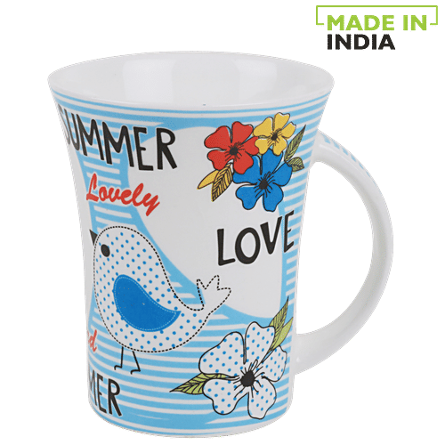 Buy BP Bharat Chai/Milk/Coffee Bonechina Lovely Summer Blue Mug Online ...