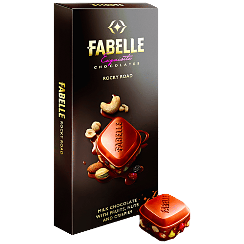 Buy Fabelle Rocky Road, Luxury Milk Chocolate Bar With Fruit, Nuts ...