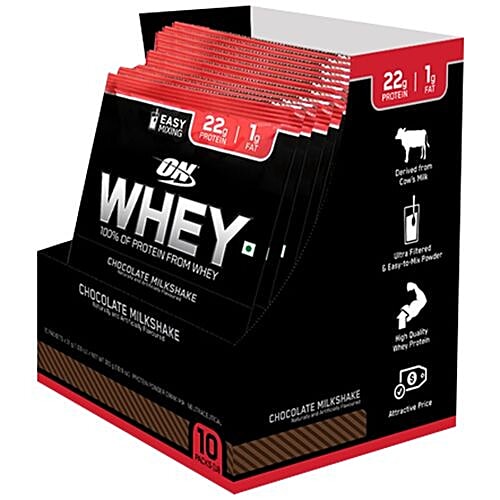 Buy Optimum Nutrition 100% Whey Protein Powder, Trial Pack - Chocolate ...