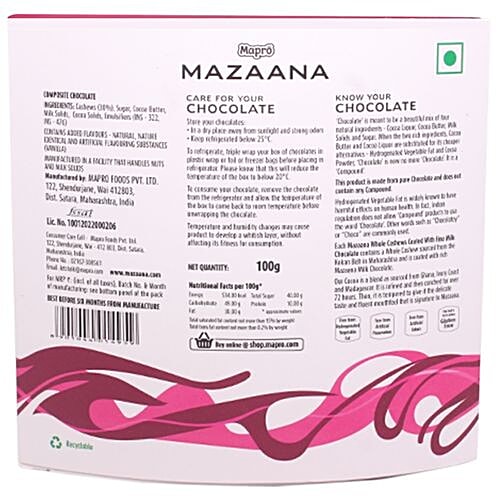 Buy Mapro Mazaana Whole Cashews Coated With Fine Milk Chocolate Online ...