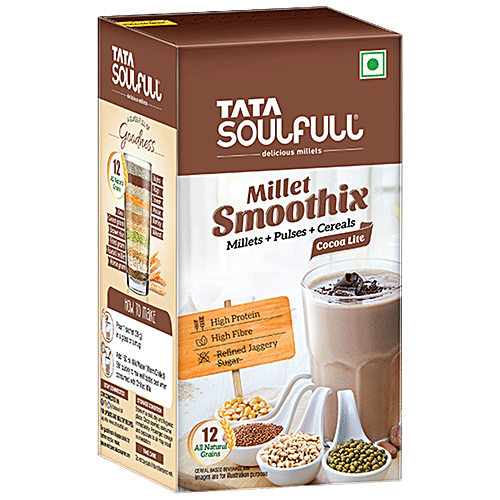 Buy Tata Soulfull Millet Smoothix - Cocoa Lite, With 12 All Natural ...