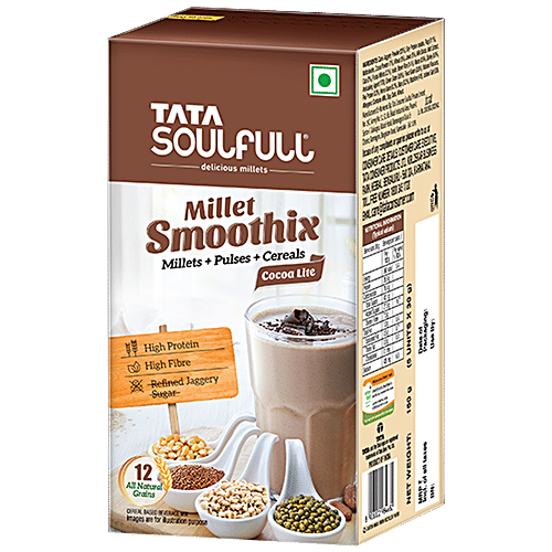 Buy Tata Soulfull Millet Smoothix - Cocoa Lite, With 12 All Natural ...