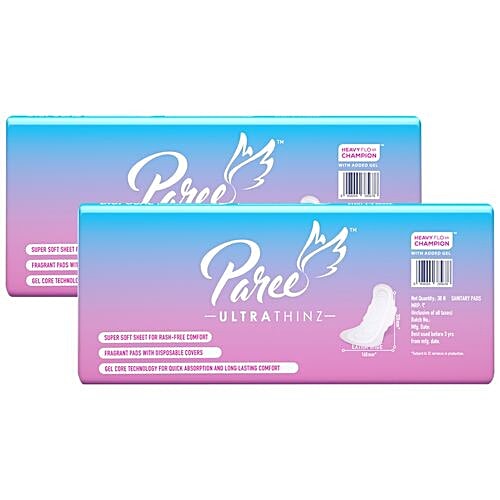 Buy Paree Ultra Thinz Heavy Flow Pad With Disposable Cover - Soft, XXL ...
