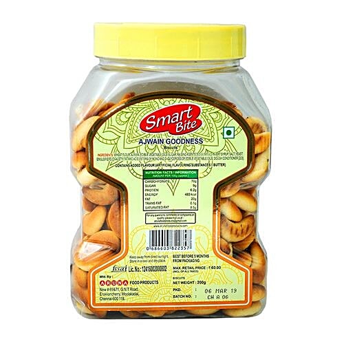 Buy Smart Bite Ajwain Goodness Biscuits Online at Best Price of Rs 75 ...