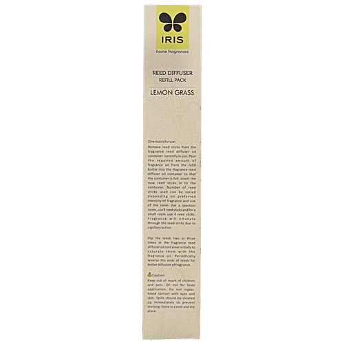 Buy IRIS Lemon Grass Reed Diffuser Refill Set - 100 ml diffuser oil, 16 ...