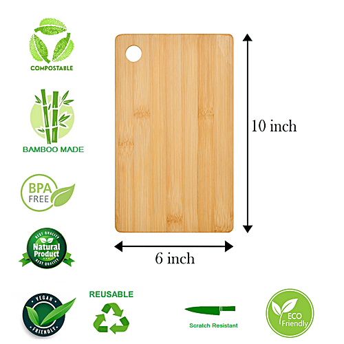 Buy Bamboooz Chopping/Cutting Board - Brown, Bamboo Wood, Small, 6 inch ...