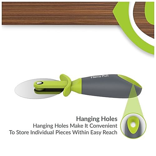 Buy Home Puff Premium Pizza Cutter with Grip Handle - Green, Stainless ...