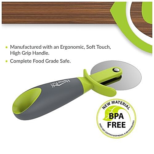 Buy Home Puff Premium Pizza Cutter with Grip Handle - Green, Stainless ...