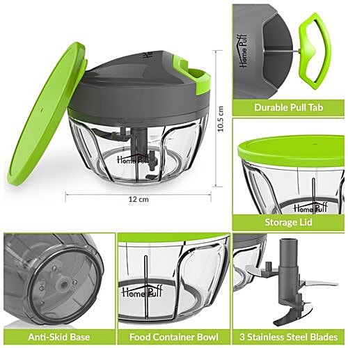 Buy Home Puff Premium Vegetable Chopper & Cutter - Green, Stainless ...