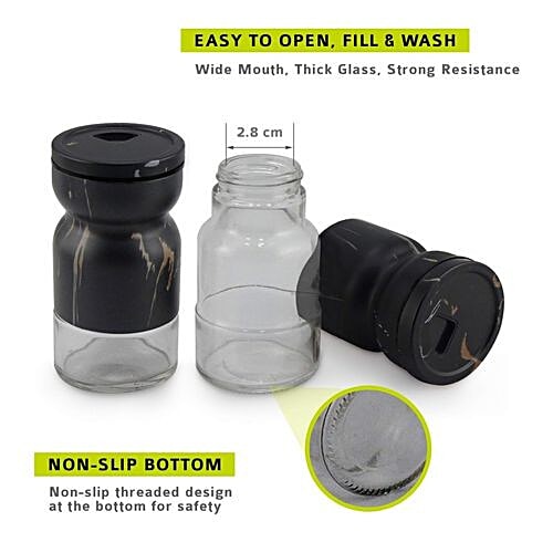 Buy Home Puff Spice Bottles - Metal, Nested With Stand, Black Online at ...